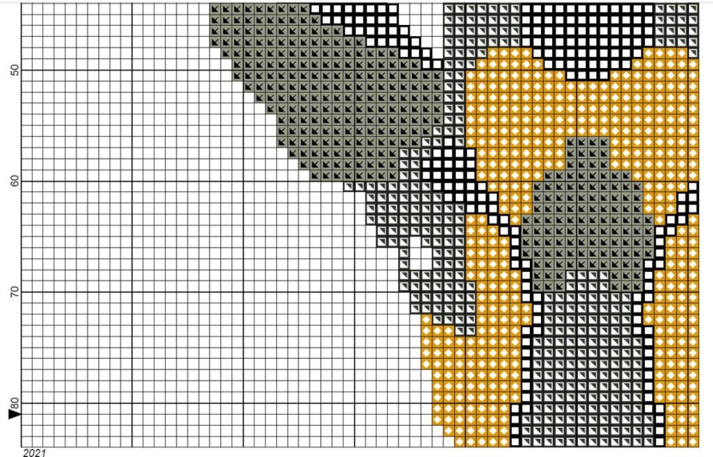 Point De Croix Girafe Géométrique - Lilou Broderie