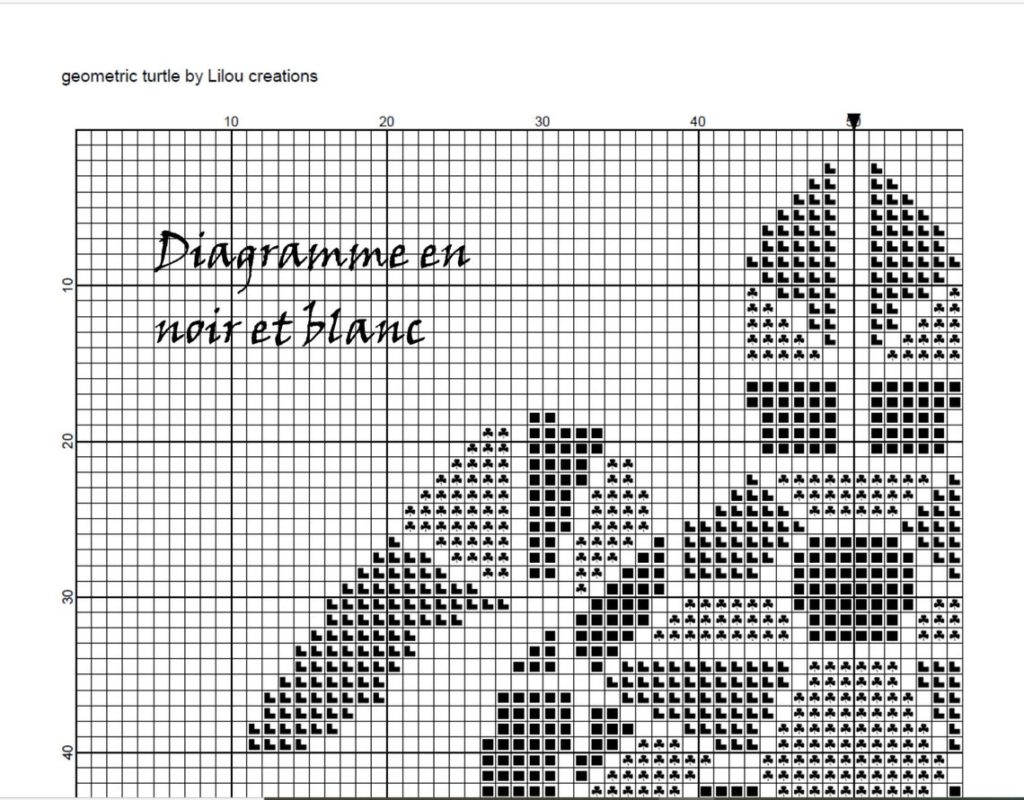 Point De Croix Tortue Géométrique - Lilou Broderie Moderne et Relief